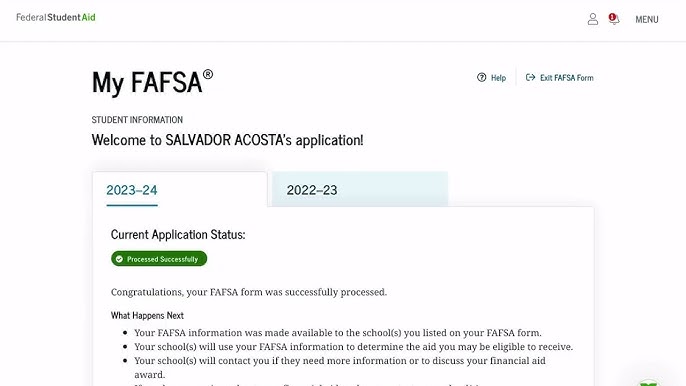 Financial Aid Renewal Confirmation Form